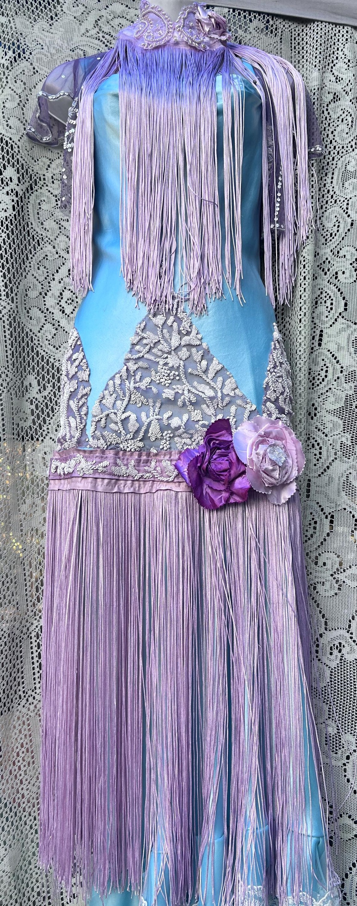 Blue Flapper Dress, Aqua 20s Dress for Photoshoot Costume Dance Dress ...