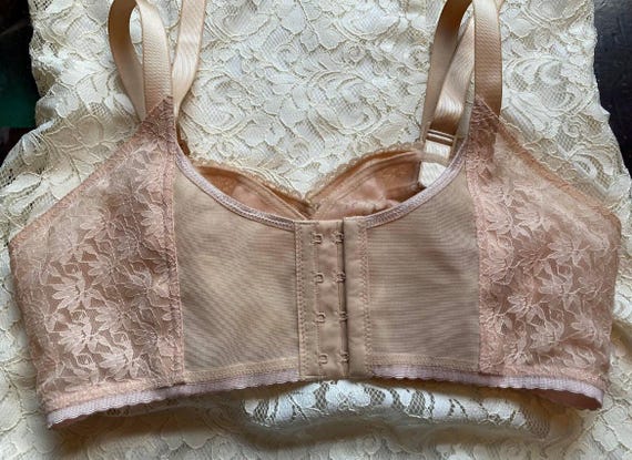Beige vintage bra 50s style pin up bra burlesque b… - Gem