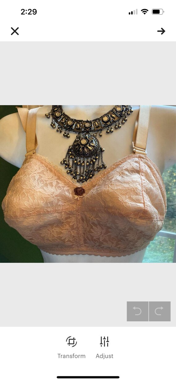 Beige vintage bra 50s style pin up bra burlesque b… - Gem