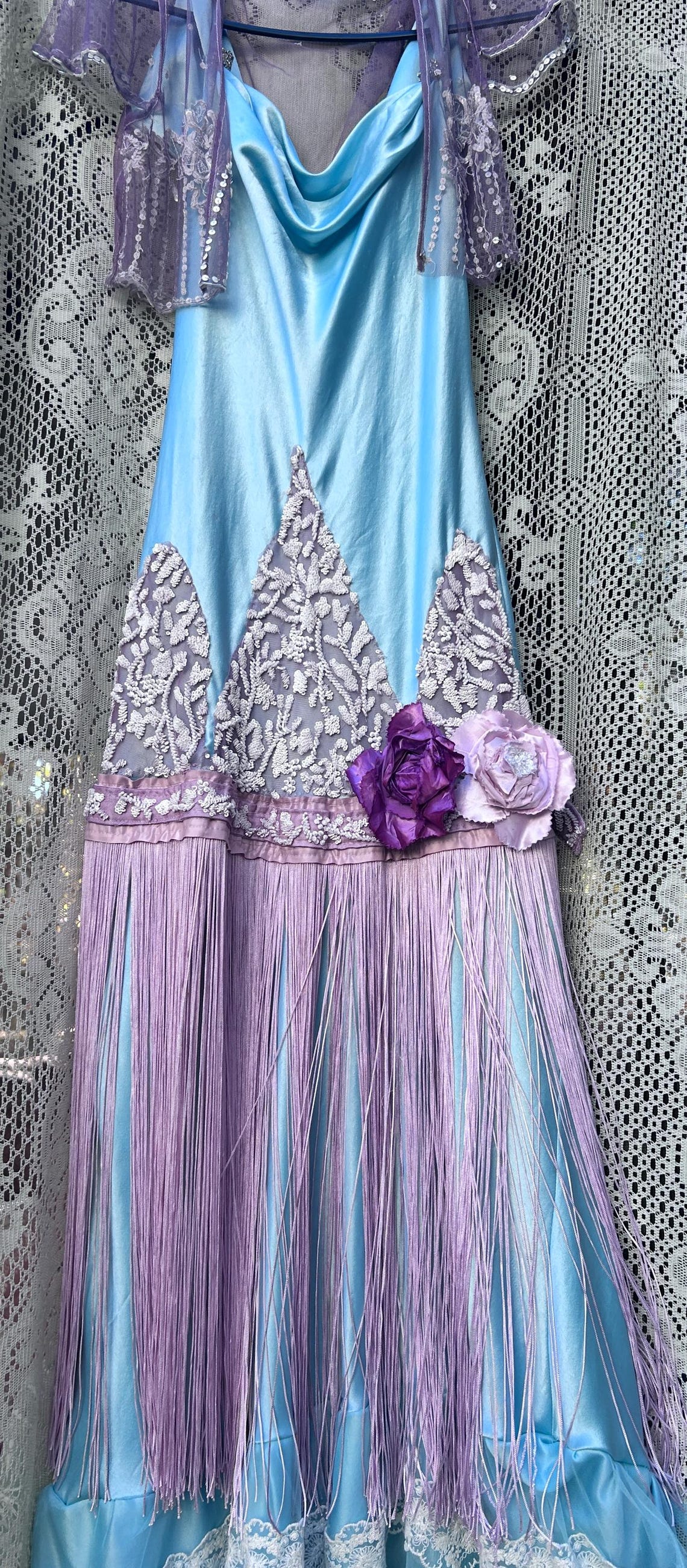 Blue Flapper Dress, Aqua 20s Dress for Photoshoot Costume Dance Dress ...