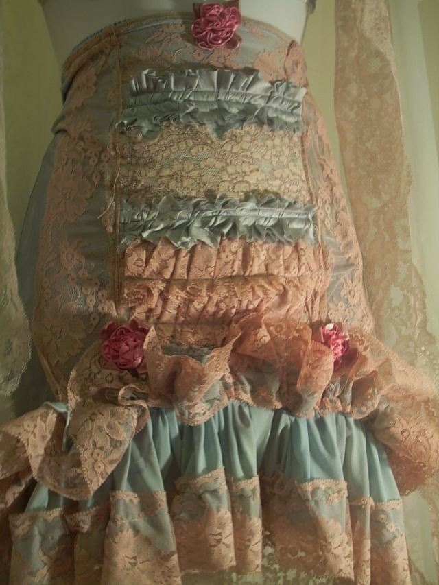 Exclusive Pale Powder Blue and Ecru Ruffled Lace Open Bottom - Etsy