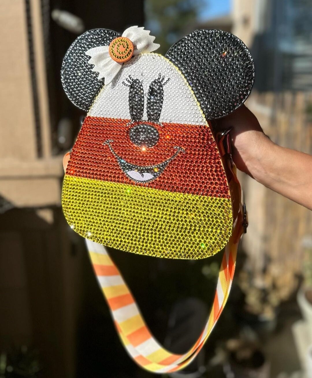 Custom Bling Minnie/mickey Mouse Candycorn Crossbody Disney Loungefly ...