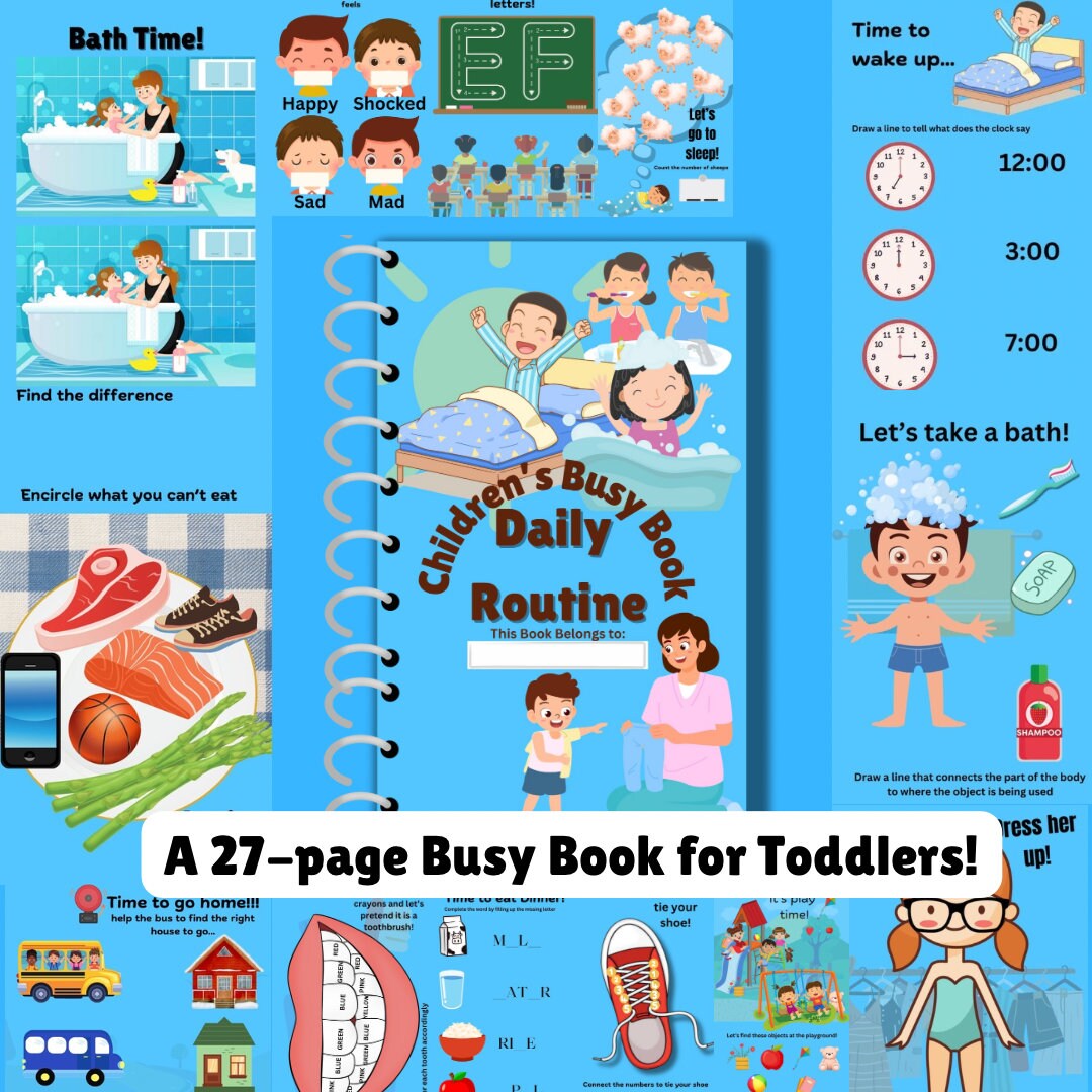 Busy Book for Toddlers daily Routine - Etsy
