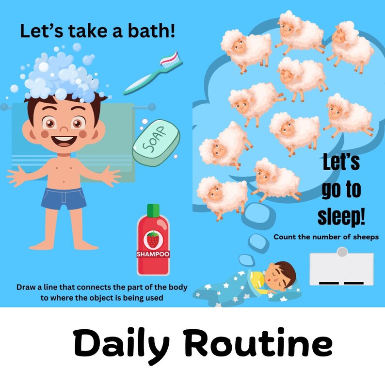 Busy Book for Toddlers daily Routine - Etsy