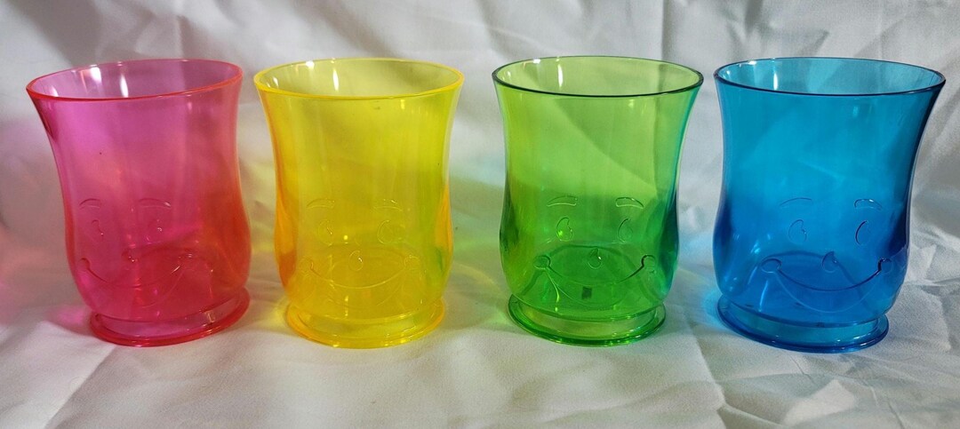 Colorful Vintage 90s Kool-aid Neon Plastic Cups Set of 4 - Etsy