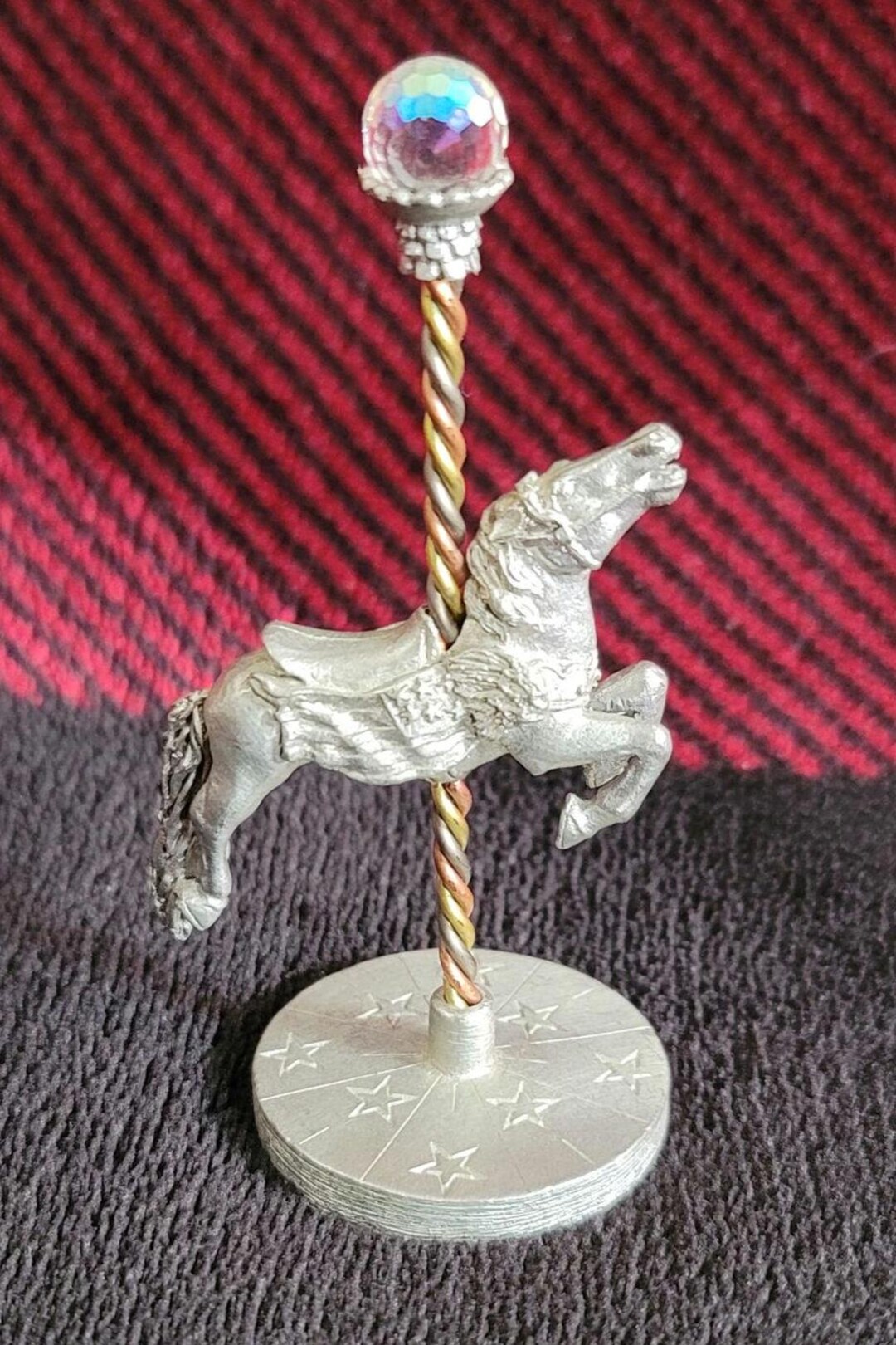 Vintage Spoontiques Pewter Carousel Horse - Etsy