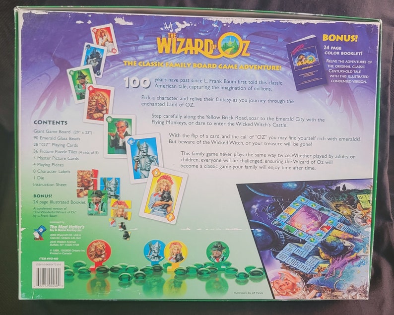 100th Anniversary Wizard of OZ Board Game 100% Complete - Etsy
