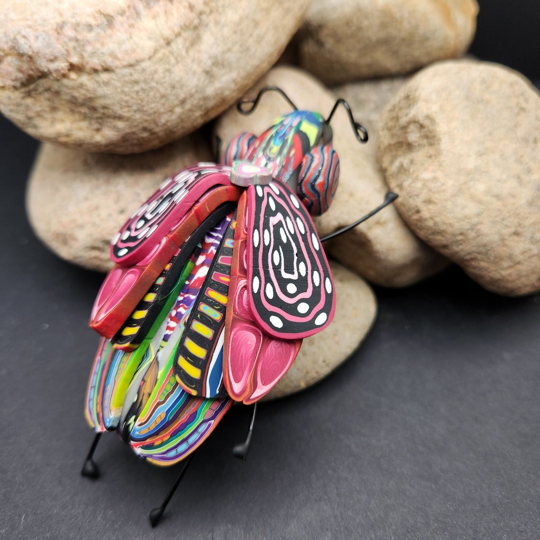 Bug Figurine in Polymer Clay,insect Sculpture,handmade Polymer Clay Bug ...