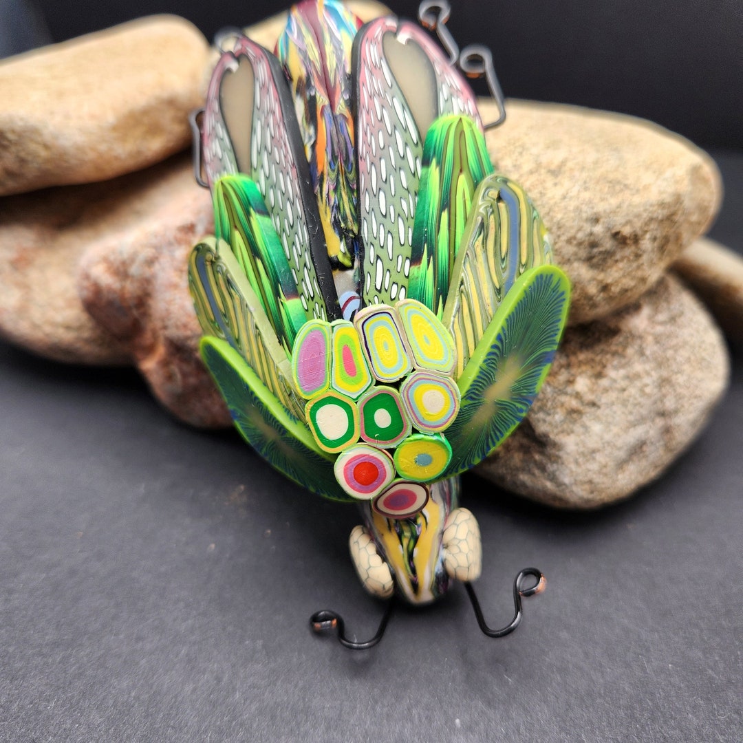Whimsical Insect Sculpture in Colorful Polymer Clay Unique Home ...