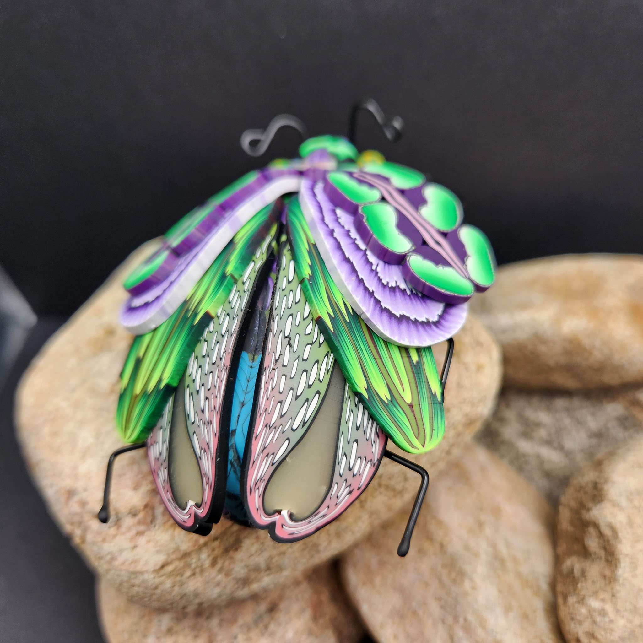 Handmade Colorful Whimsical Polymer Clay Bug Sculpture,polymer Clay Insect Sculpture,clay Insect ...