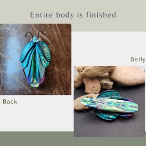 Handcrafted Teal Clay Bug Art - Unique and Whimsical Sculpture for ...