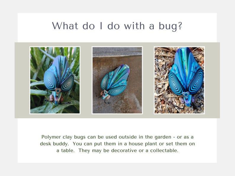 Handcrafted Teal Clay Bug Art Unique and Whimsical Sculpture for Garden ...