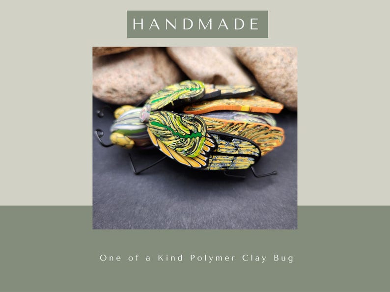 Handmade Clay Insect,handmade Polymer Clay Bug,one of a Kind Sculpture ...