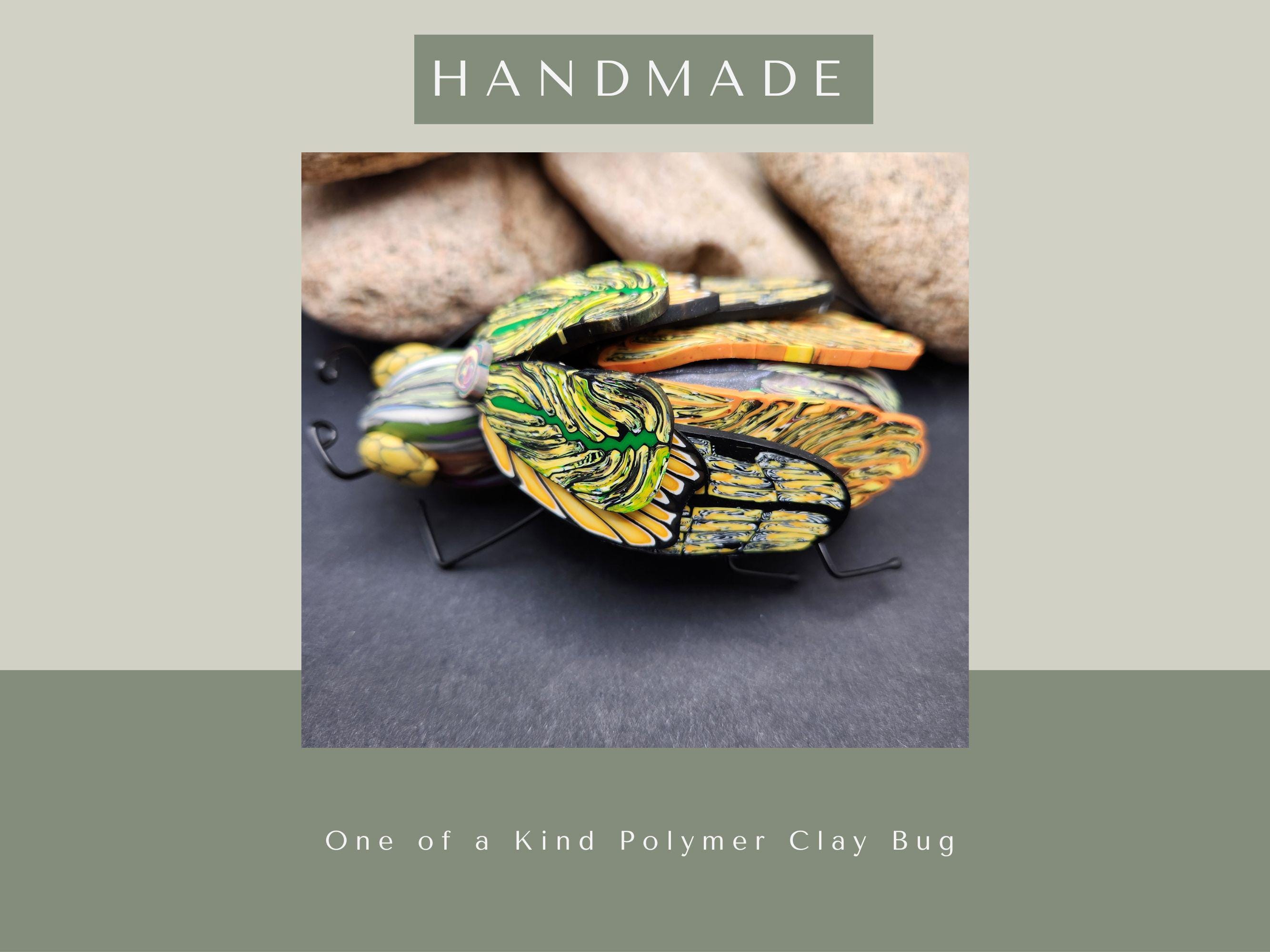 Handmade Clay Insect,handmade Polymer Clay Bug,one of a Kind Sculpture ...