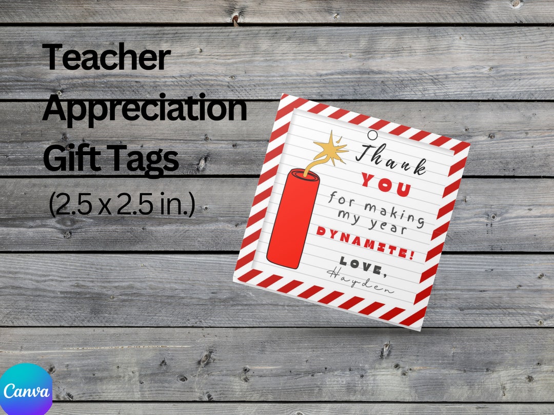 Teacher Appreciation Gift Tags, Best Teacher Ever Gift, Printable ...