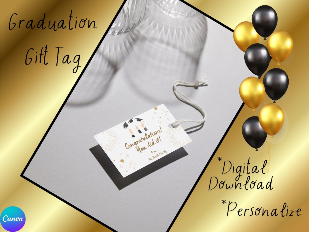 Graduation Gift Tag College or High School Graduate Gift Tag Printable ...