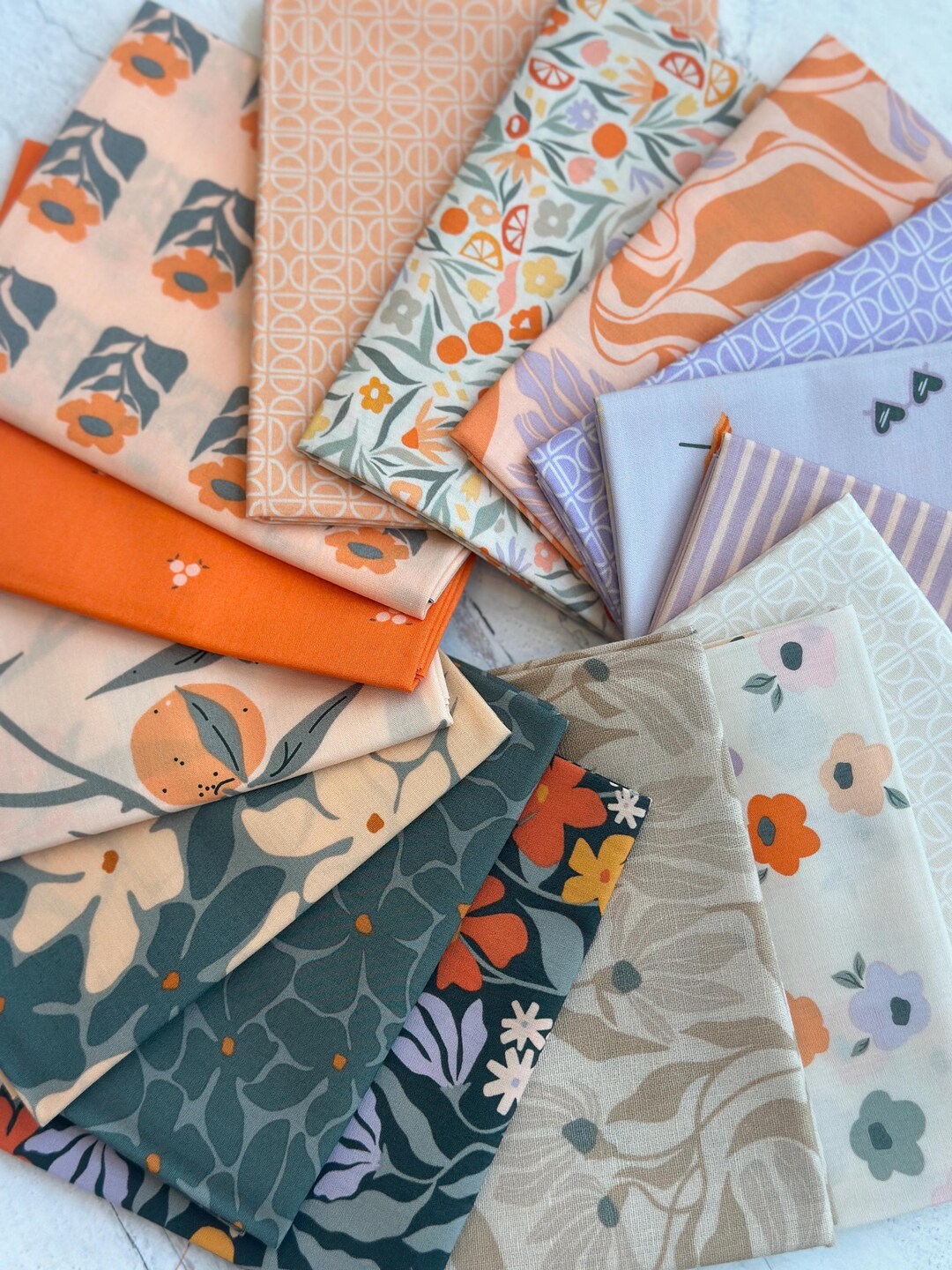Tangerine / Fat Quarter Bundle - Etsy