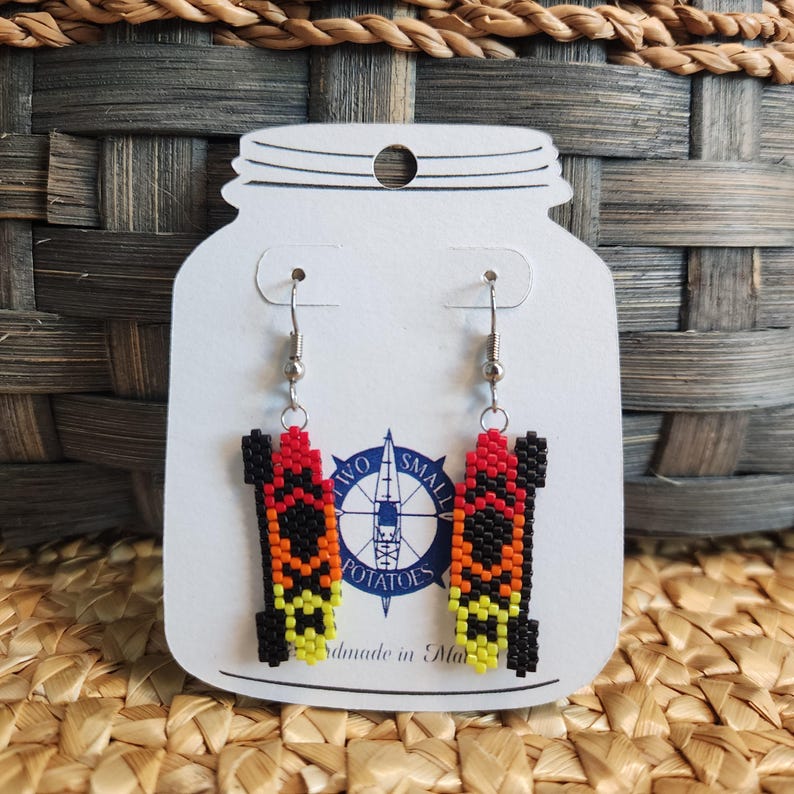 Beaded Kayak Earrings | Miyuki Delica Glass Beads | Peyote Stitch - Etsy