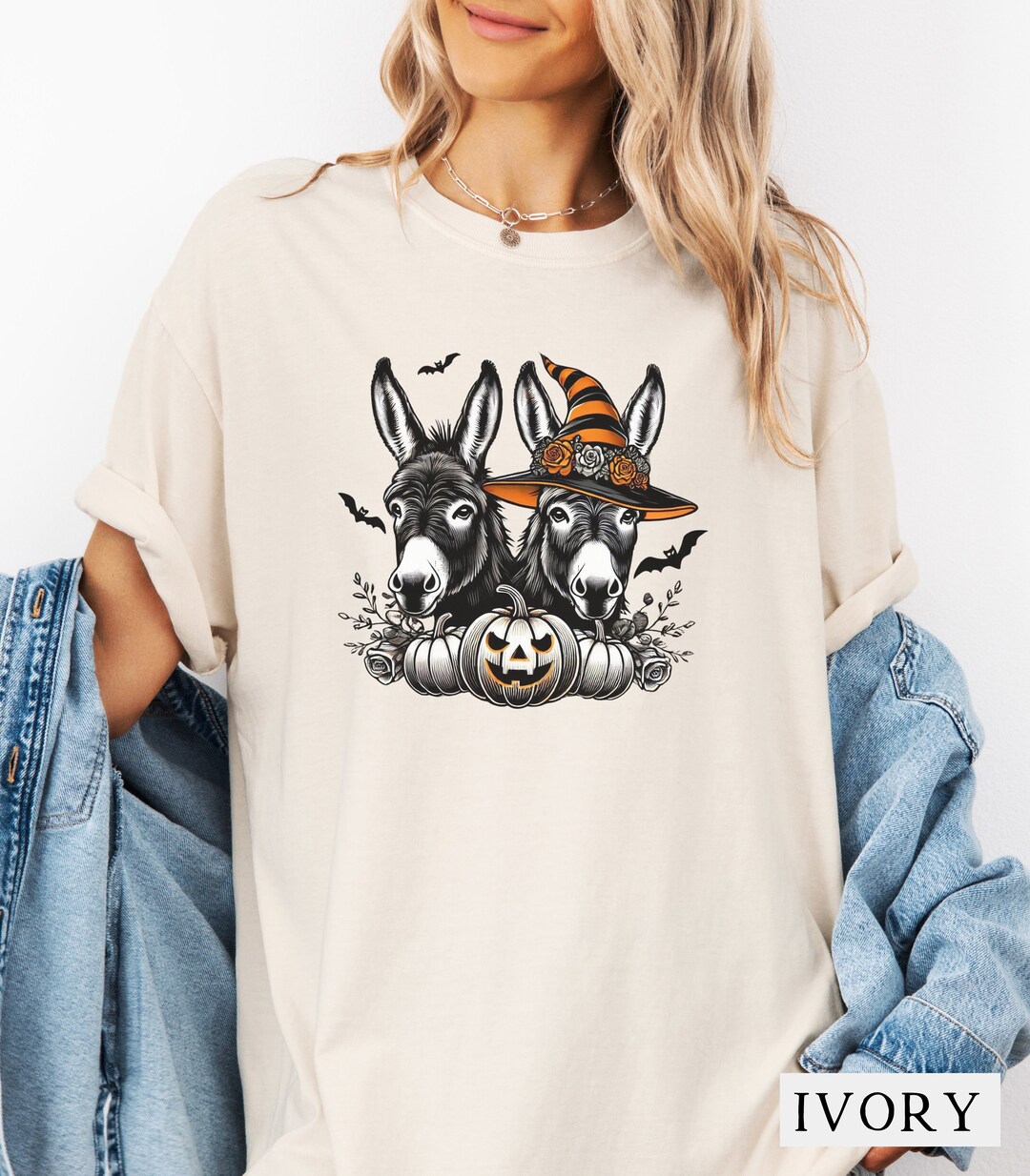 Cute Halloween Donkeys Shirt, Donkey Tshirt, Donkey Lover T-shirt, Comfort Colors Cotton Tee ...