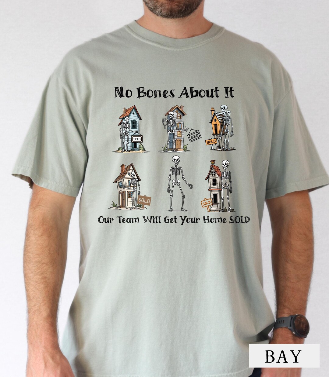 Spooky Real Estate Team Shirt, Comfort Colors® Unisex Halloween Realtor ...