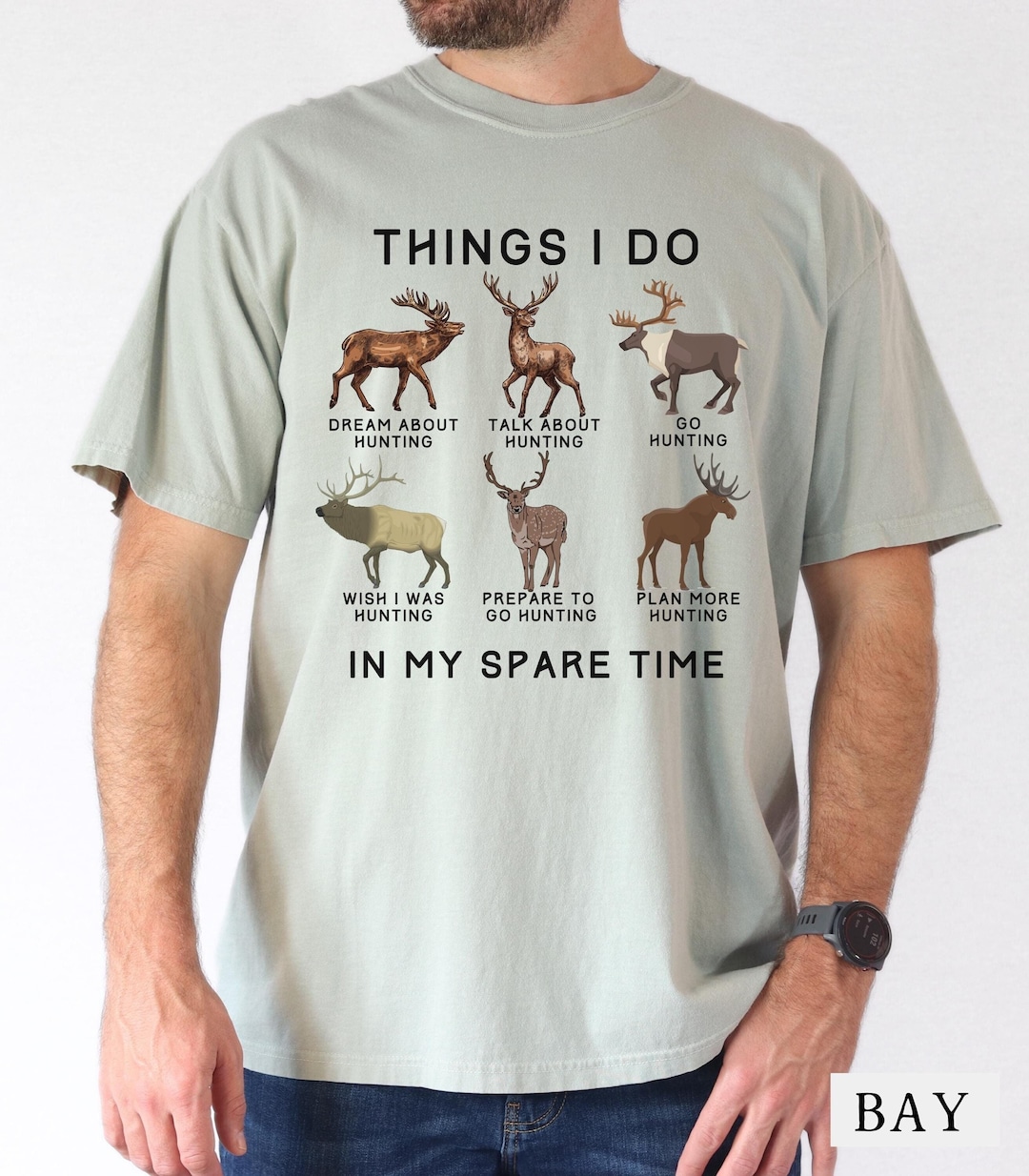 Funny Hunting T-shirt: Elk & Deer Graphics, Comfort Colors Tee - Etsy