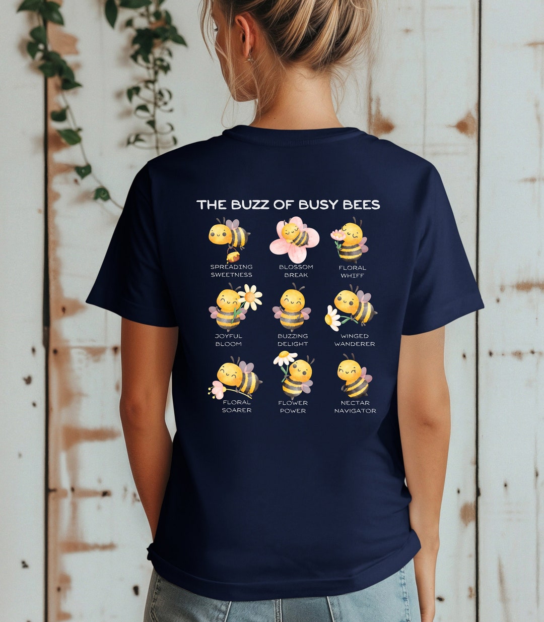 BEES BEE BUZZIN' Cotton Tee, Buzz of Busy Bees T-shirt, Cute Bee Shirt ...