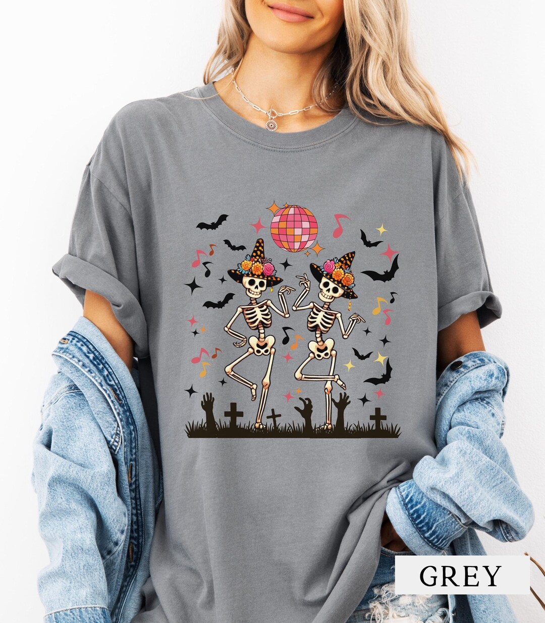 Dancing Skeletons Halloween Shirt, Day of the Dead Tee, Dancing ...