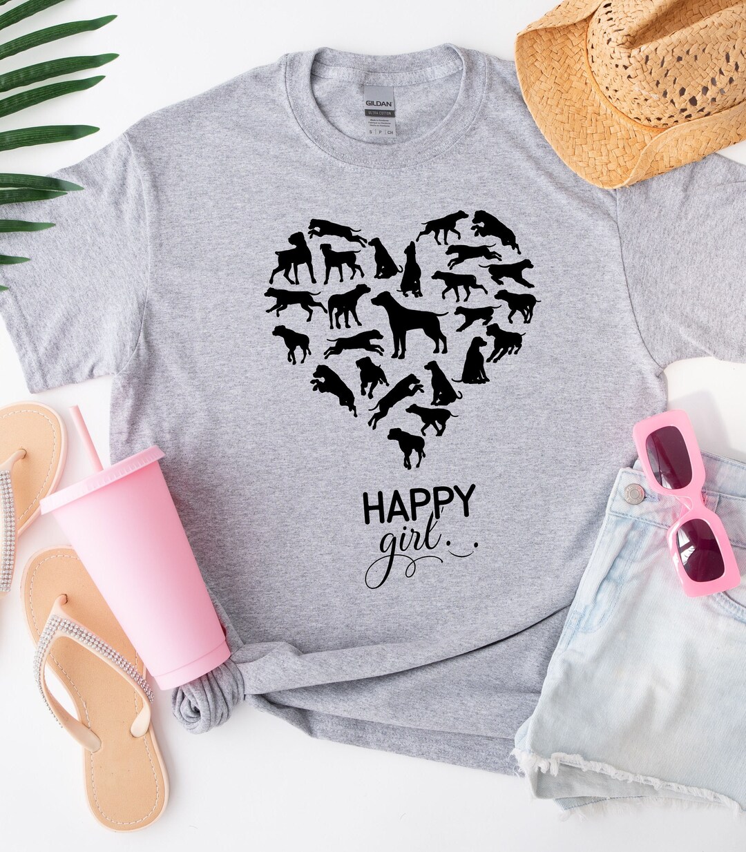 Dog Lover T-shirt: Heart of Dogs Design, Unisex Cotton Tee - Etsy