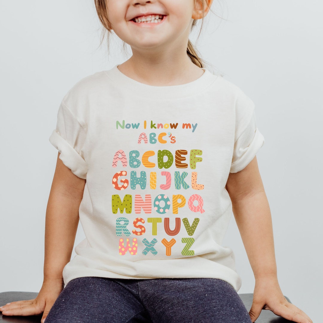 ALPHABET ABC T-shirt, Adorable Toddler Tshirt, Now I Know My Abc's Tee ...