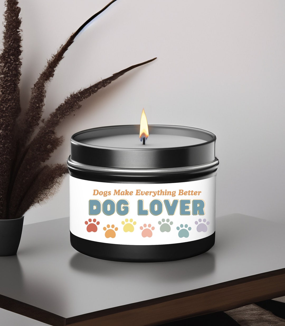 Custom Tin Candles for Dog Lovers - 4oz Coconut Soy Wax, Eco-friendly ...