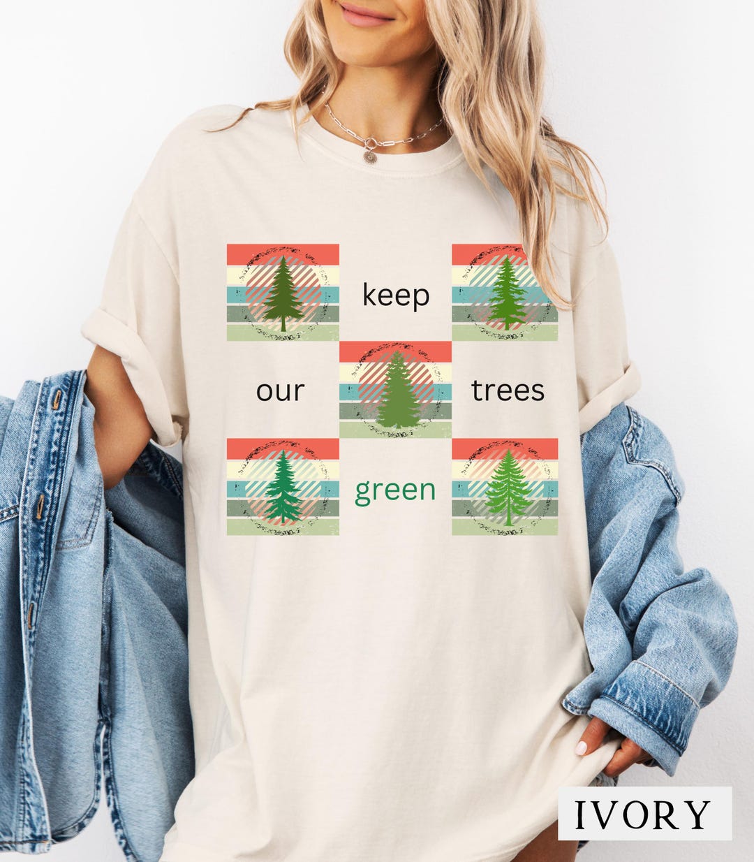 Retro Forestry T-shirt: Keep Our Trees Green, Comfort Colors Tee - Etsy