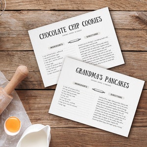 Editable Rustic Recipe Cards Digital Download Recipe Cards Editable ...