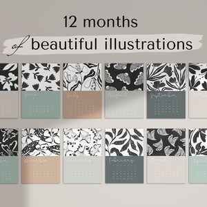 Midyear Calendar Digital Download Monthly Planner Modern Botanical ...