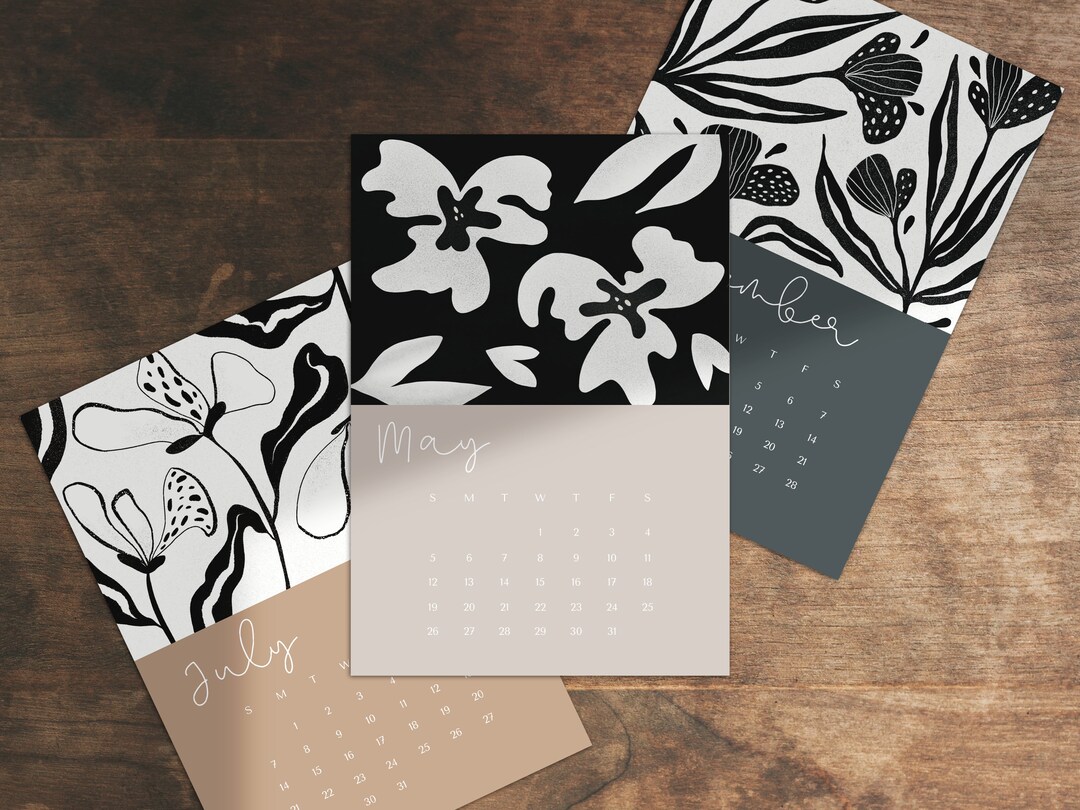 Midyear Calendar Digital Download Monthly Planner Modern Botanical ...