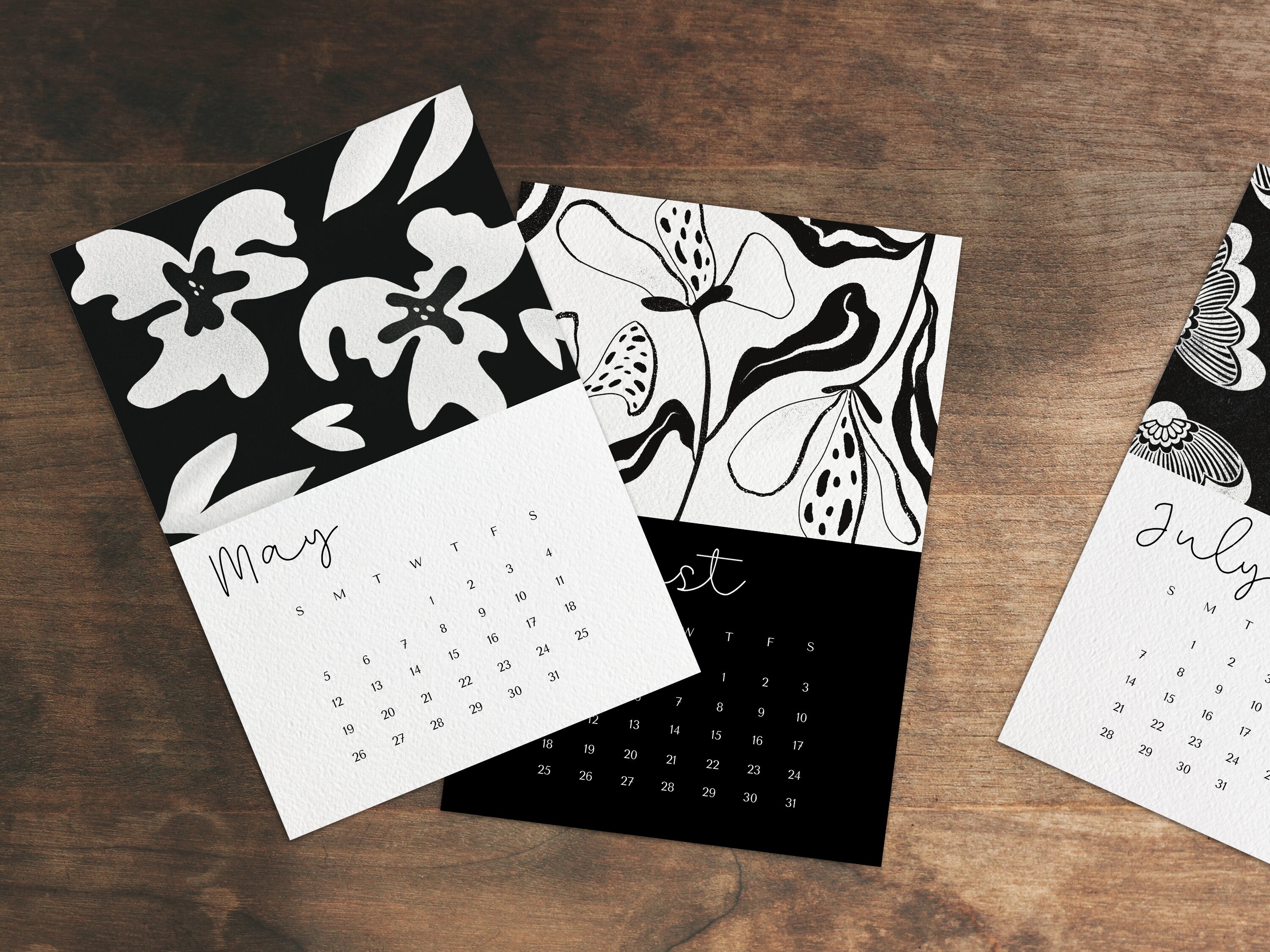 Midyear Calendar Digital Download Monthly Planner Modern Botanical ...