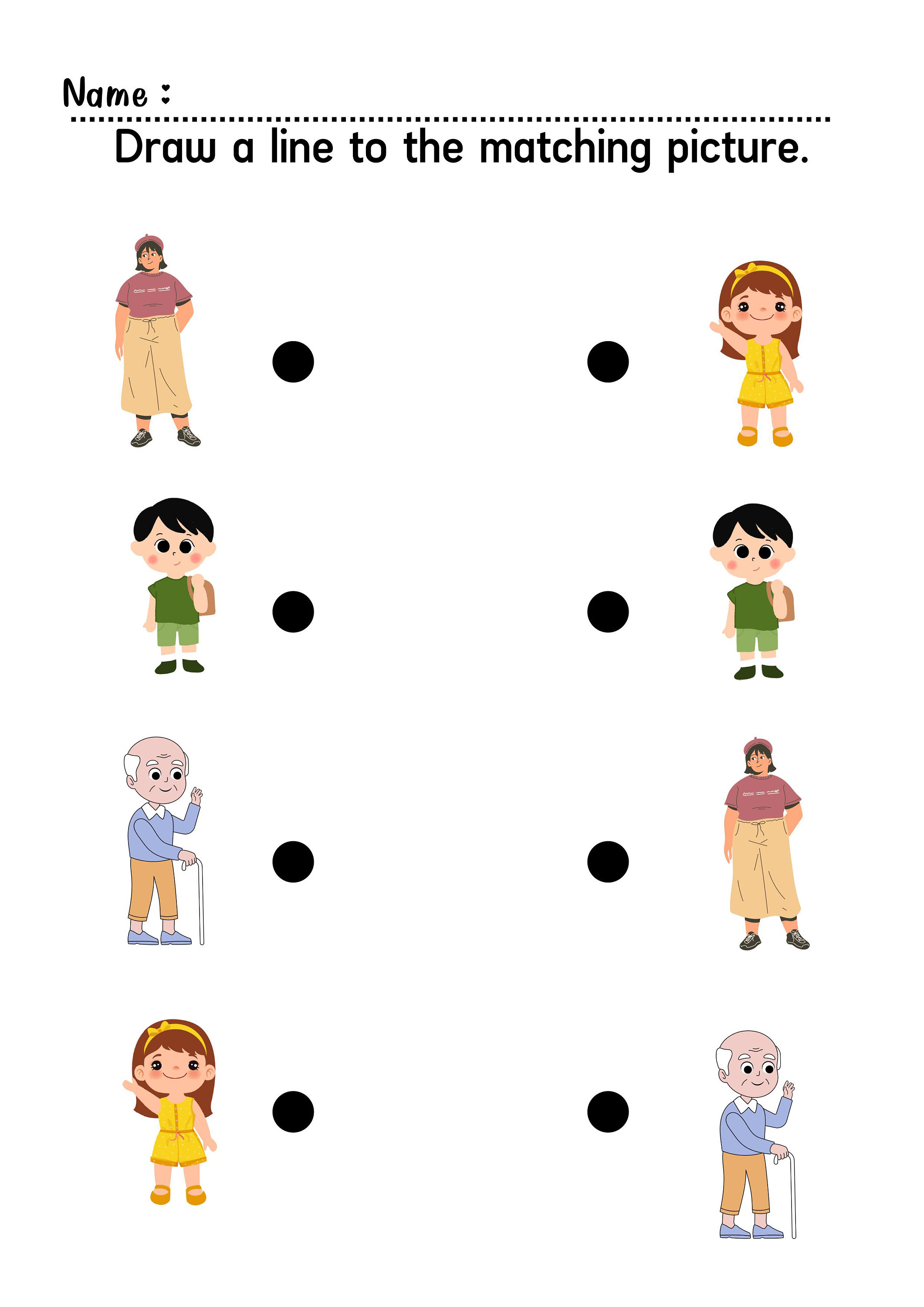 20 Printable Matching Worksheets, Match the Picture, Kindergarten ...