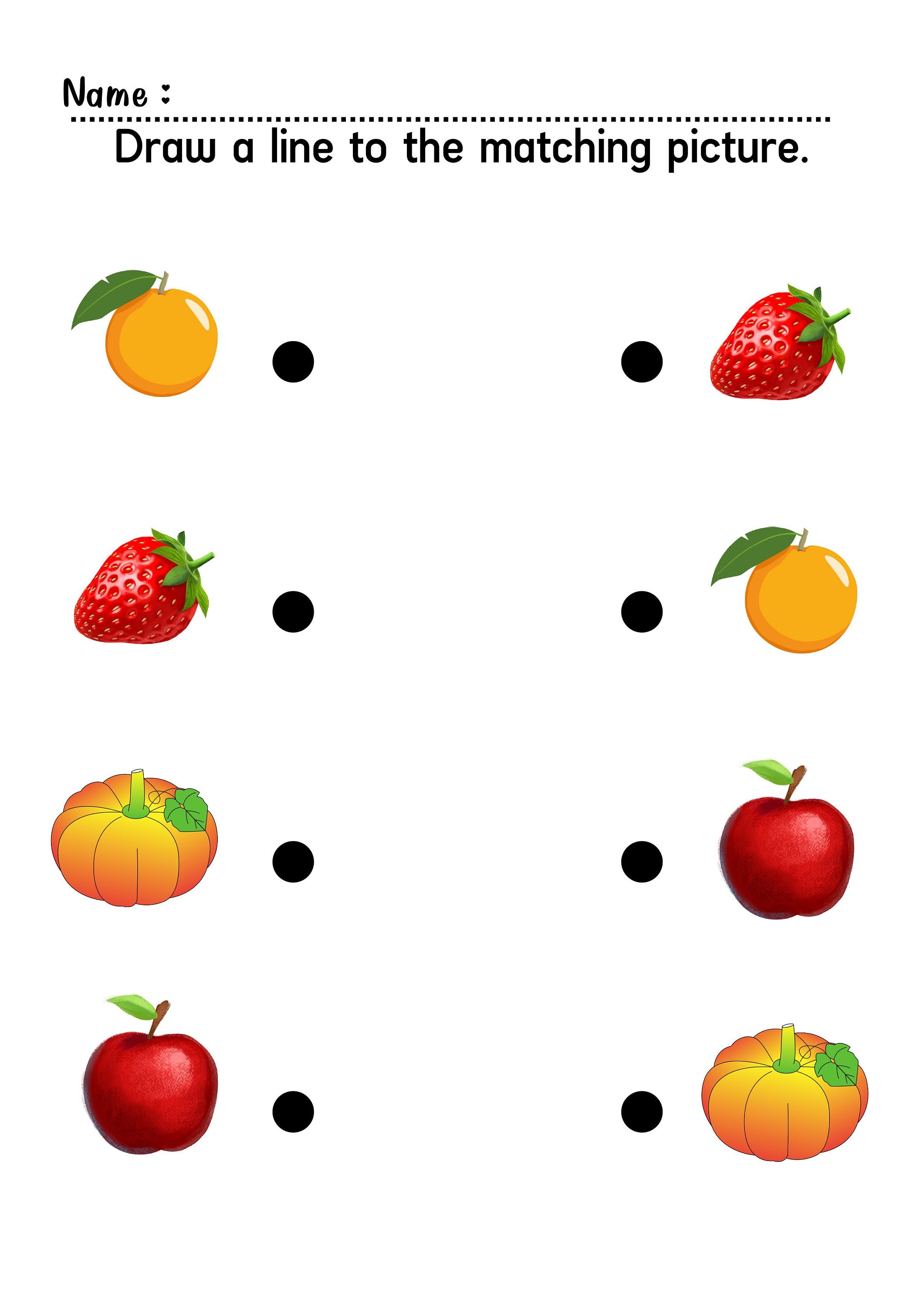 20 Printable Matching Worksheets, Match the Picture, Kindergarten ...