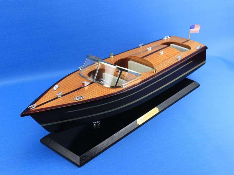 Wooden Chris Craft Triple Cockpit Model Speedboat 20" - Etsy