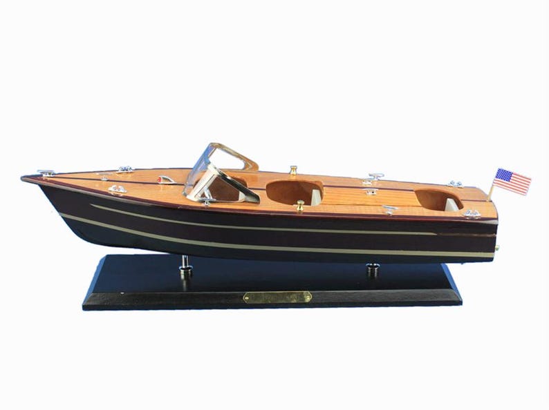 Wooden Chris Craft Triple Cockpit Model Speedboat 20" - Etsy