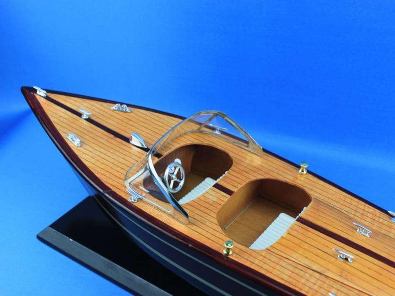 Wooden Chris Craft Triple Cockpit Model Speedboat 20" - Etsy