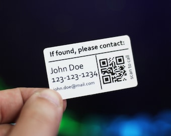 Lost-and-found QR Code Stickers Custom With Your Contact Details ...