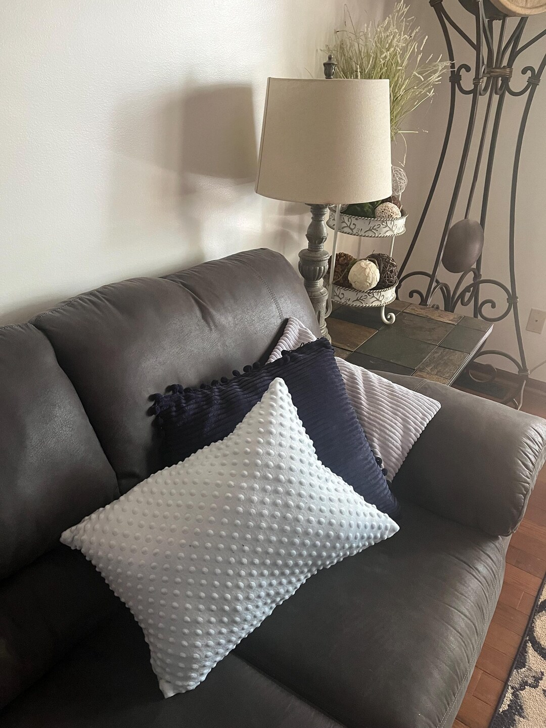 TUDDY Pillow Baby Blue Minky Decorative Throw Pillow With Zippered ...