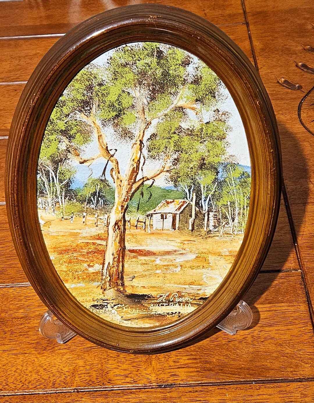 Vintage Australian Landscape Painting Oil on Board Signed Henry Burn ...