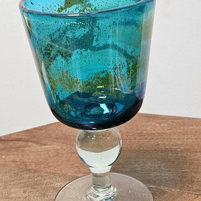 Hand Blown Goblets Glass - Etsy UK