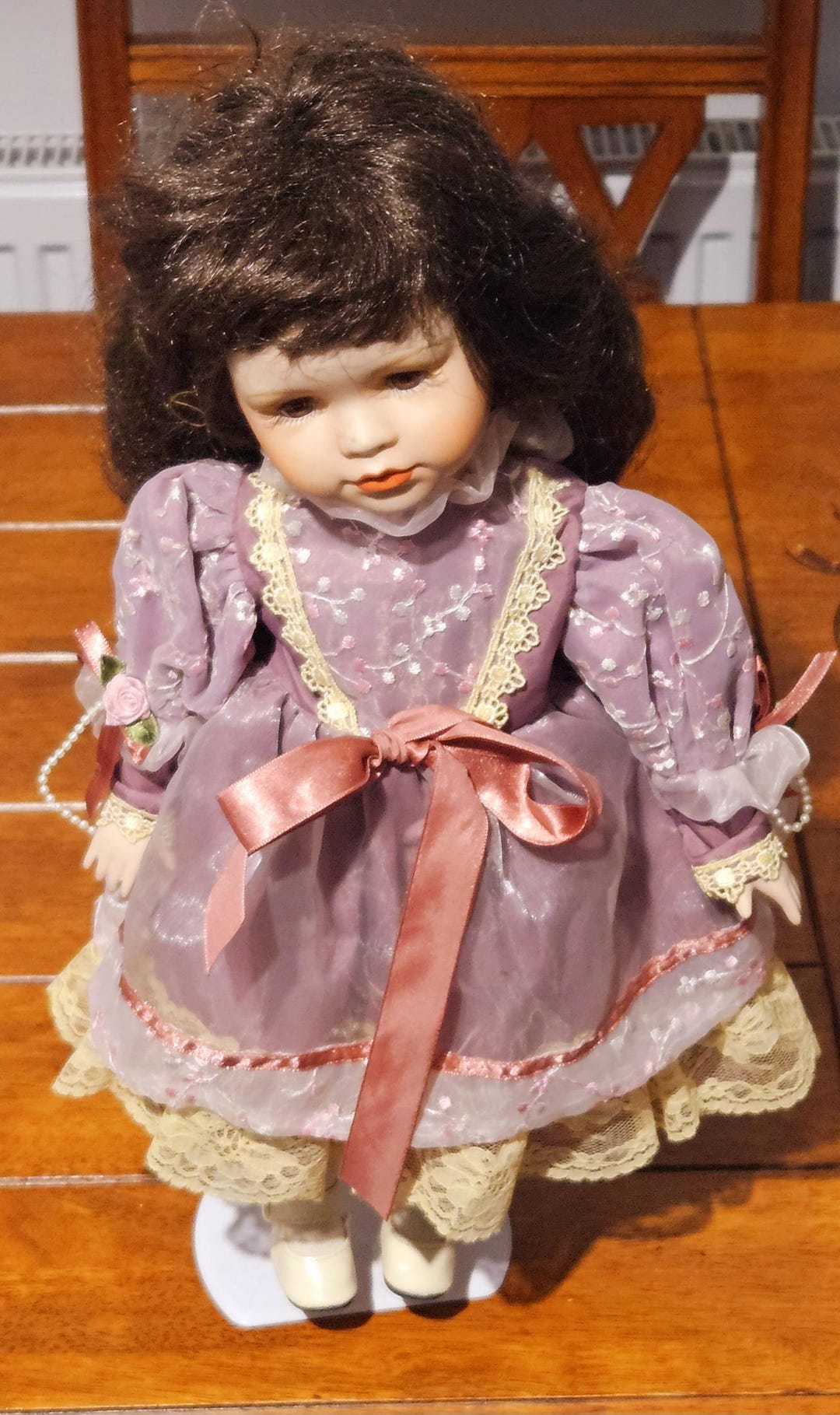 Vintage the Leonardo Collection Porcelain Promenade Doll in Purple ...