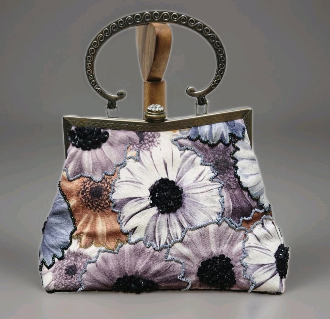 Vintage Beaded Clutch Bag: Leko London Gerbera Daisy Evening Bag - Etsy