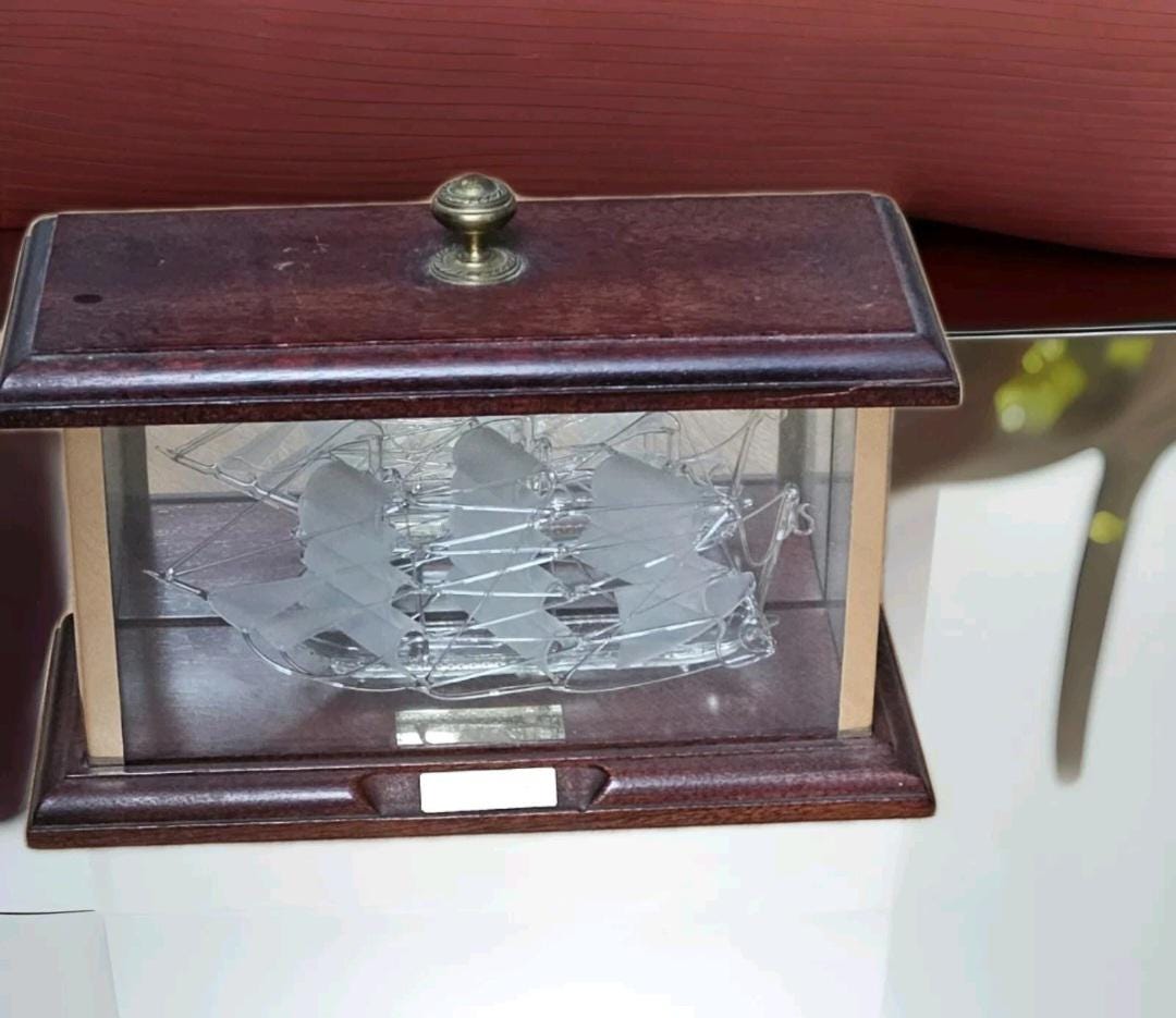 Glass Model of Cutty Sark - 1870 in Mahogany and Glass Case - Etsy