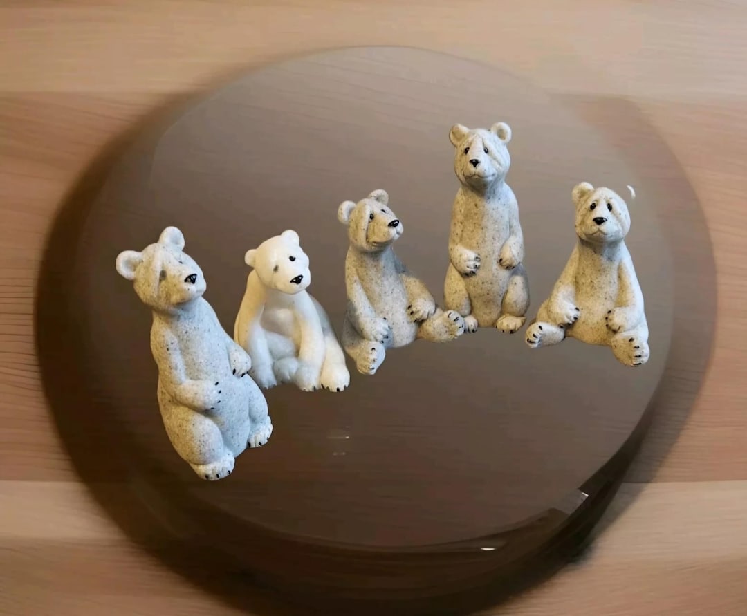Set of 5 Vintage Stone Figurines Quarry Critters Bears - Etsy