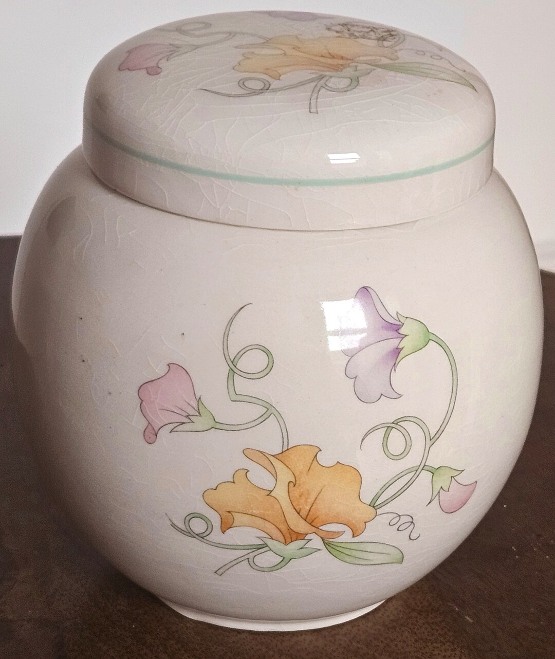 Vintage 1985 Sadler Pottery Sweet Pea Ginger Jar: Lidded Ceramic Jar - Etsy