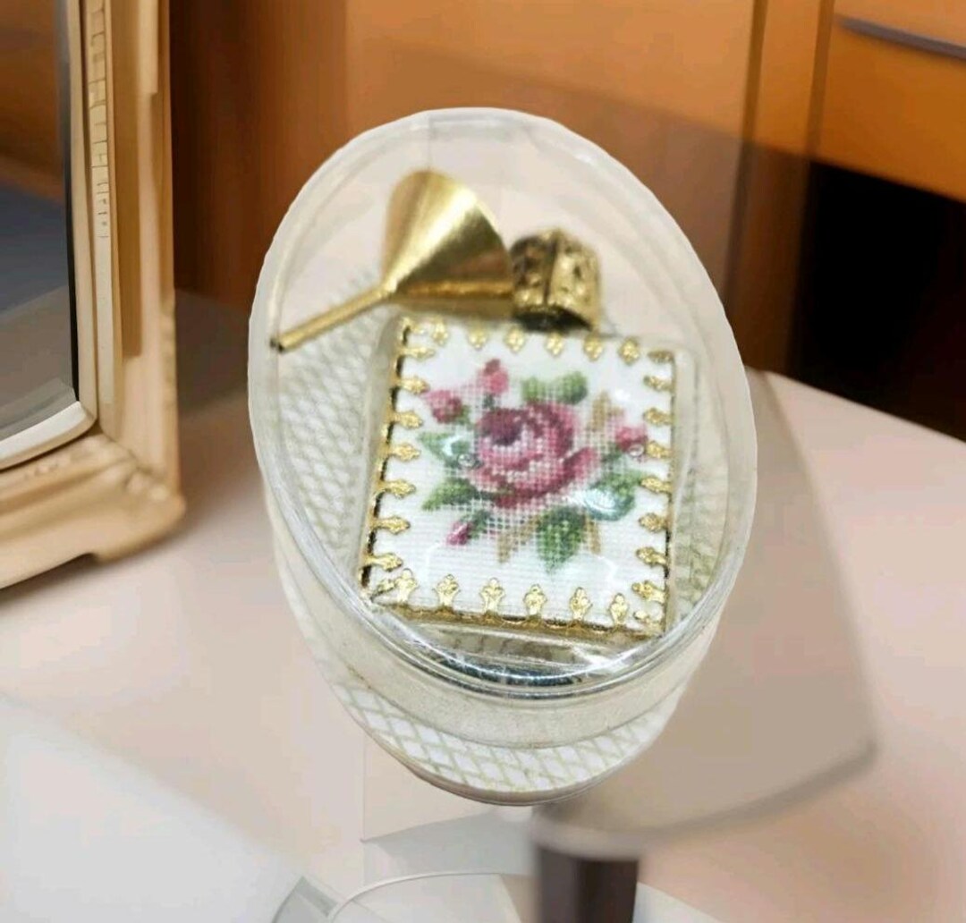 Austrian Petit Point, Glass Chatelaine Perfume Bottle With Dauber - Etsy